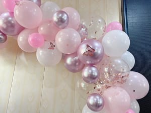 Pink Butterfly Confetti Balloon Arch - Affordable Party Supply